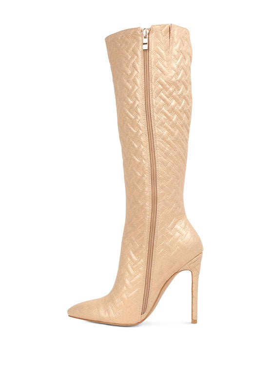 Tinkles Quilted High Heeled Calf Boots – Highsteppingheels